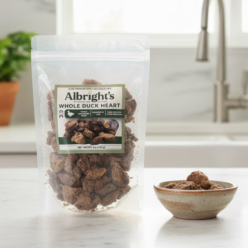 Freeze-Dried Duck Hearts, 5 oz Bag – Albright's Raw Pet Food